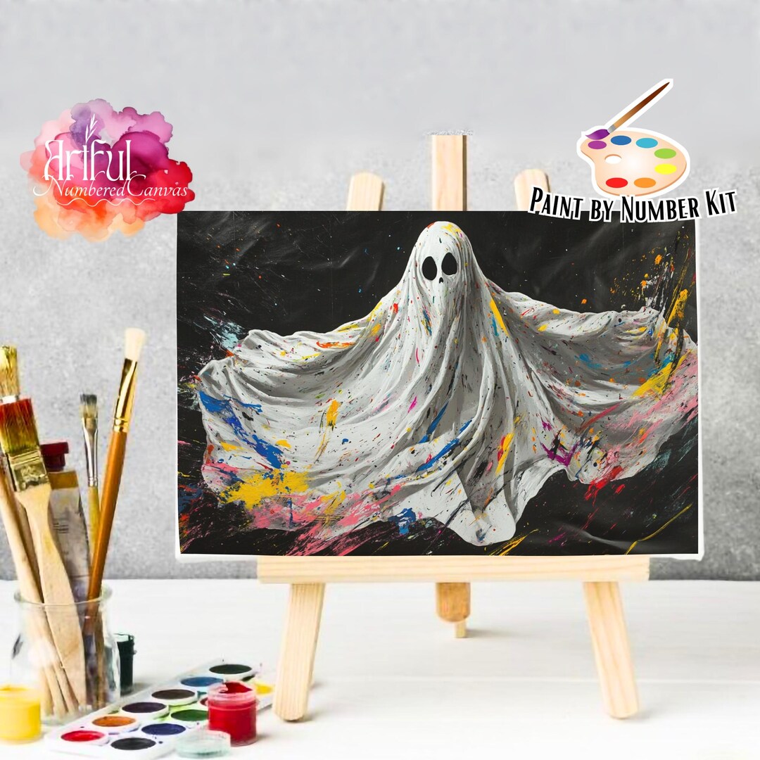 Ghost 1 Painting Kit, Halloween Diy Paint by Numbers Kit, Coloring ...