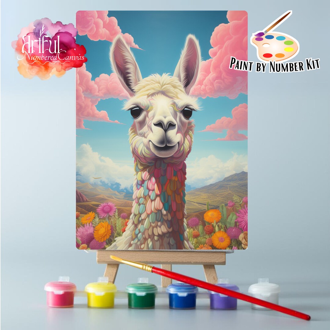 Llamas Paint by Numbers Kit, Llamas Painting, Easy Diy Animal Paints ...