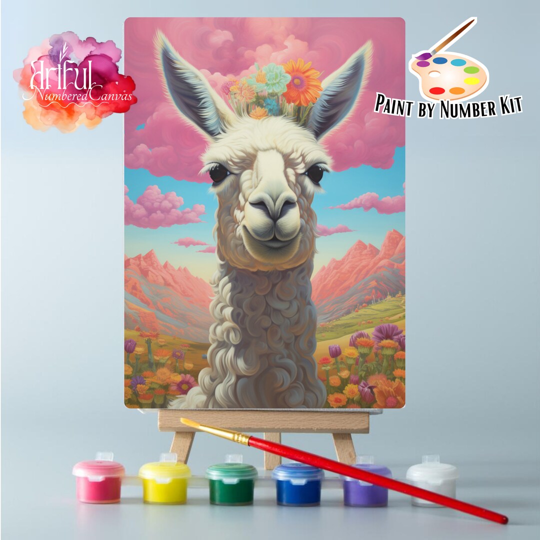 Llamas Paint by Numbers Kit 2, Llamas Painting, Easy Diy Animal Paints ...