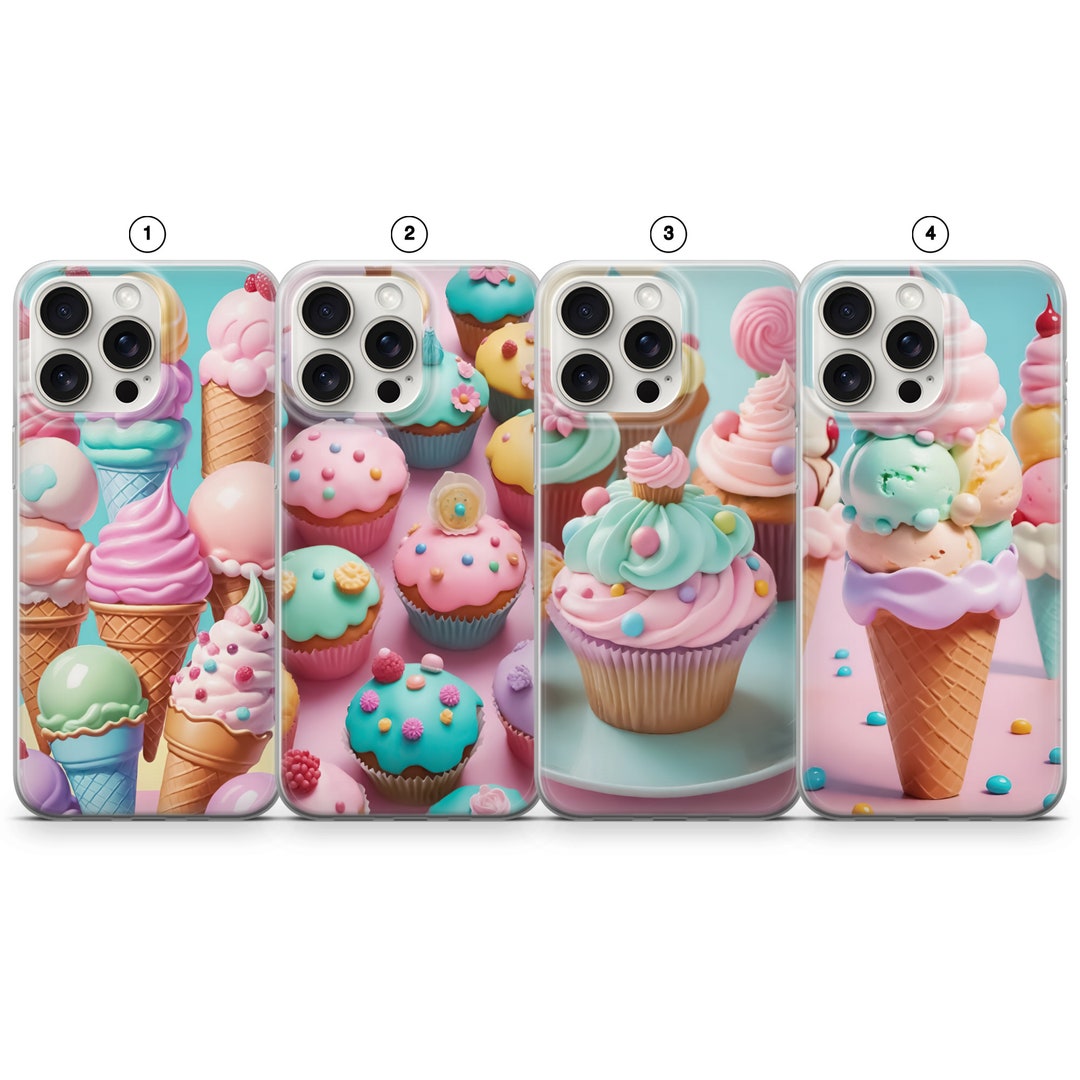 Sweet Cupcake Phone Case Icecream Dessert Cover for iPhone 15 iPhone 14 ...