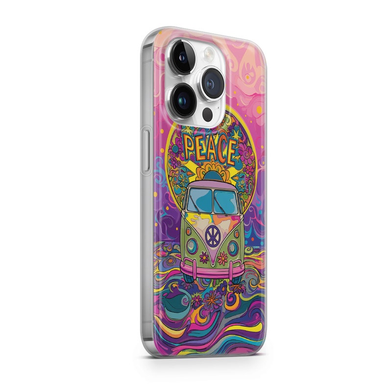 Peace Harmony Phone Case Bohemian Hippie Van Flower Cover for iPhone 17 ...