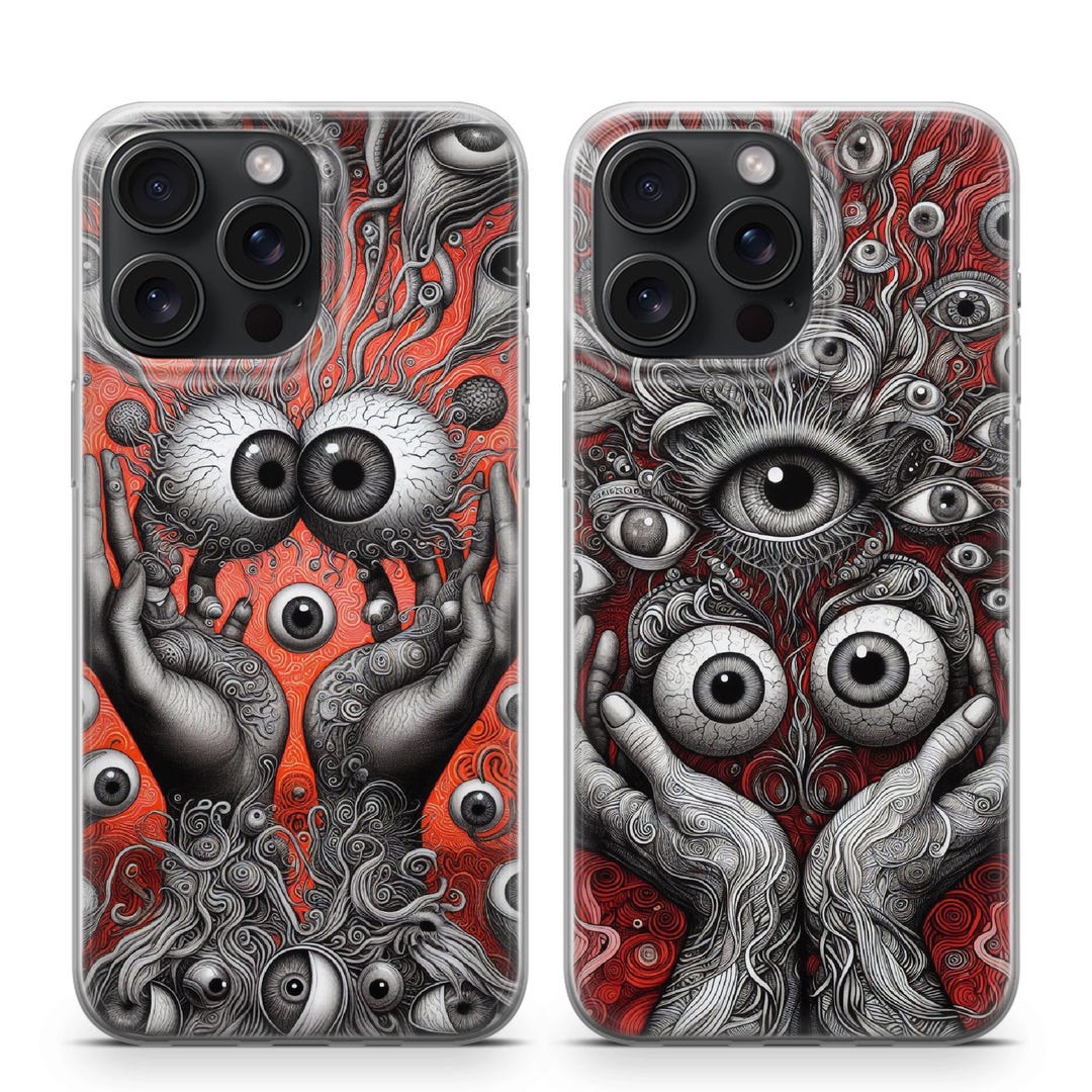 Creepy Eyes Phone Case - Horror Grunge Art Cover for iPhone 16 Pro Max ...