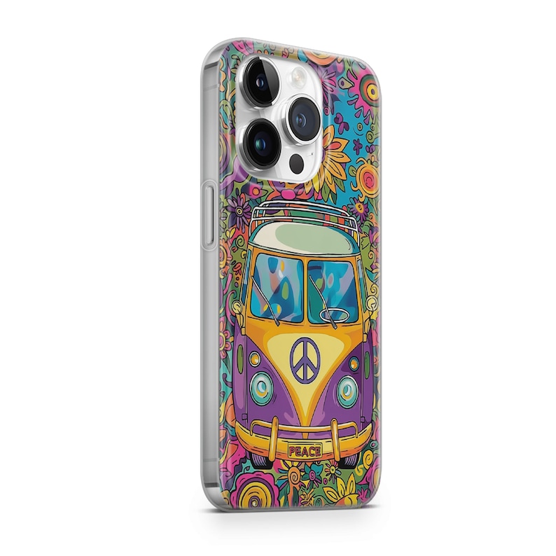 Peace Harmony Phone Case Bohemian Hippie Van Flower Cover for iPhone 17 ...