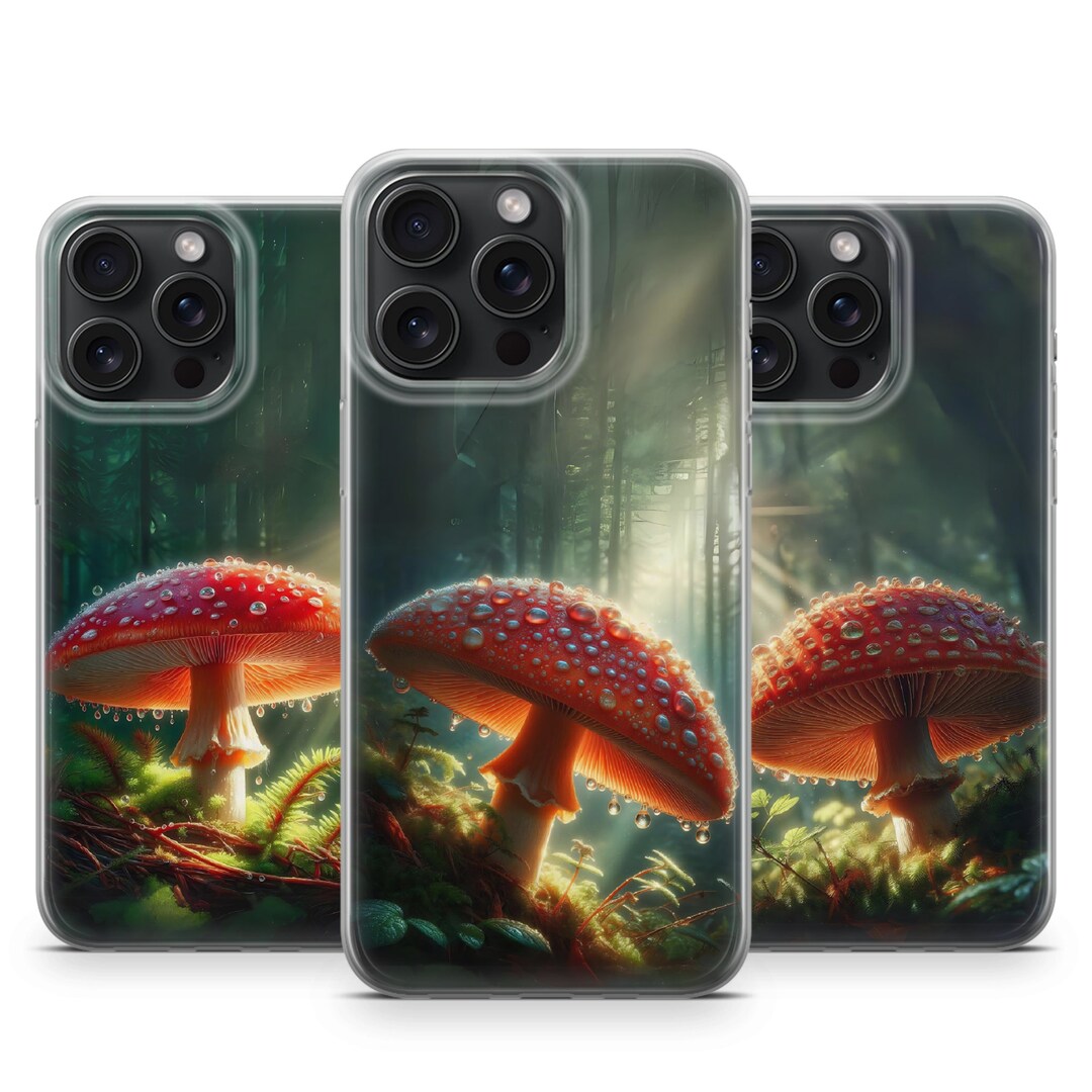 Magic Red Mushroom Phone Case Forest Fungi Cover for iPhone 15, 14pro ...