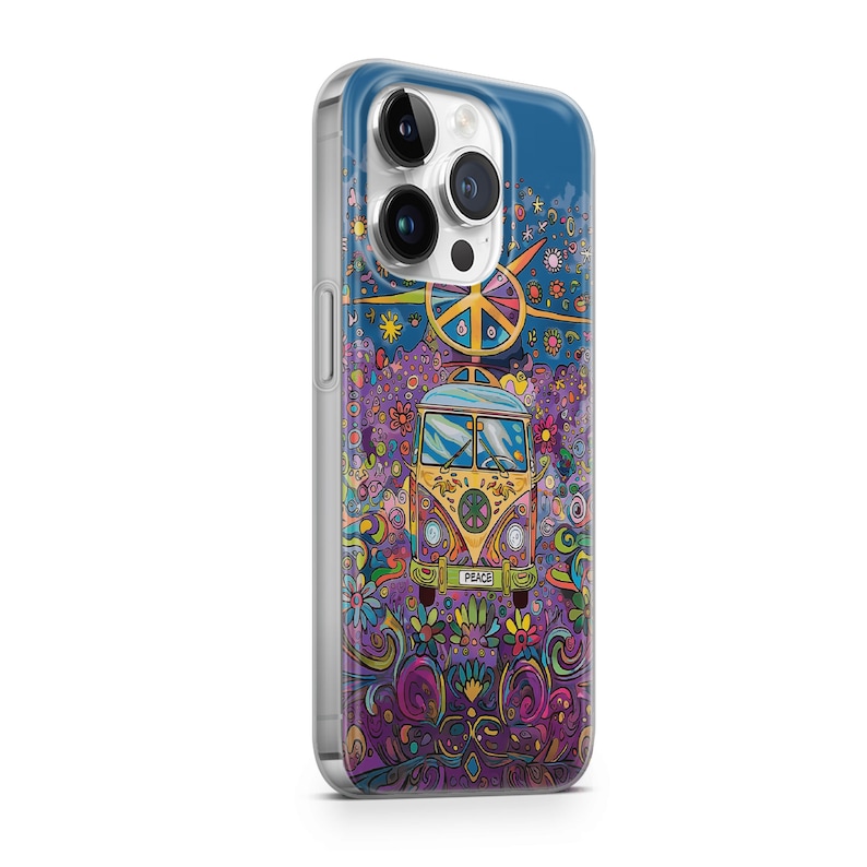 Peace Harmony Phone Case Bohemian Hippie Van Flower Cover for iPhone 17 ...
