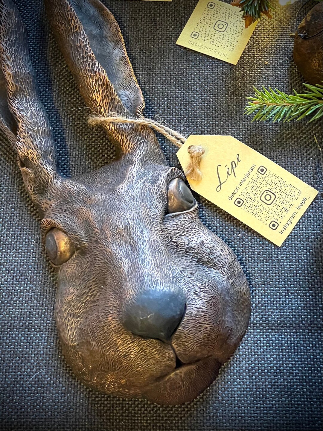 Wall Sculpture, 2 Pcs. Hare Head, Rabbit Head, Bunny Head, Wall Art ...