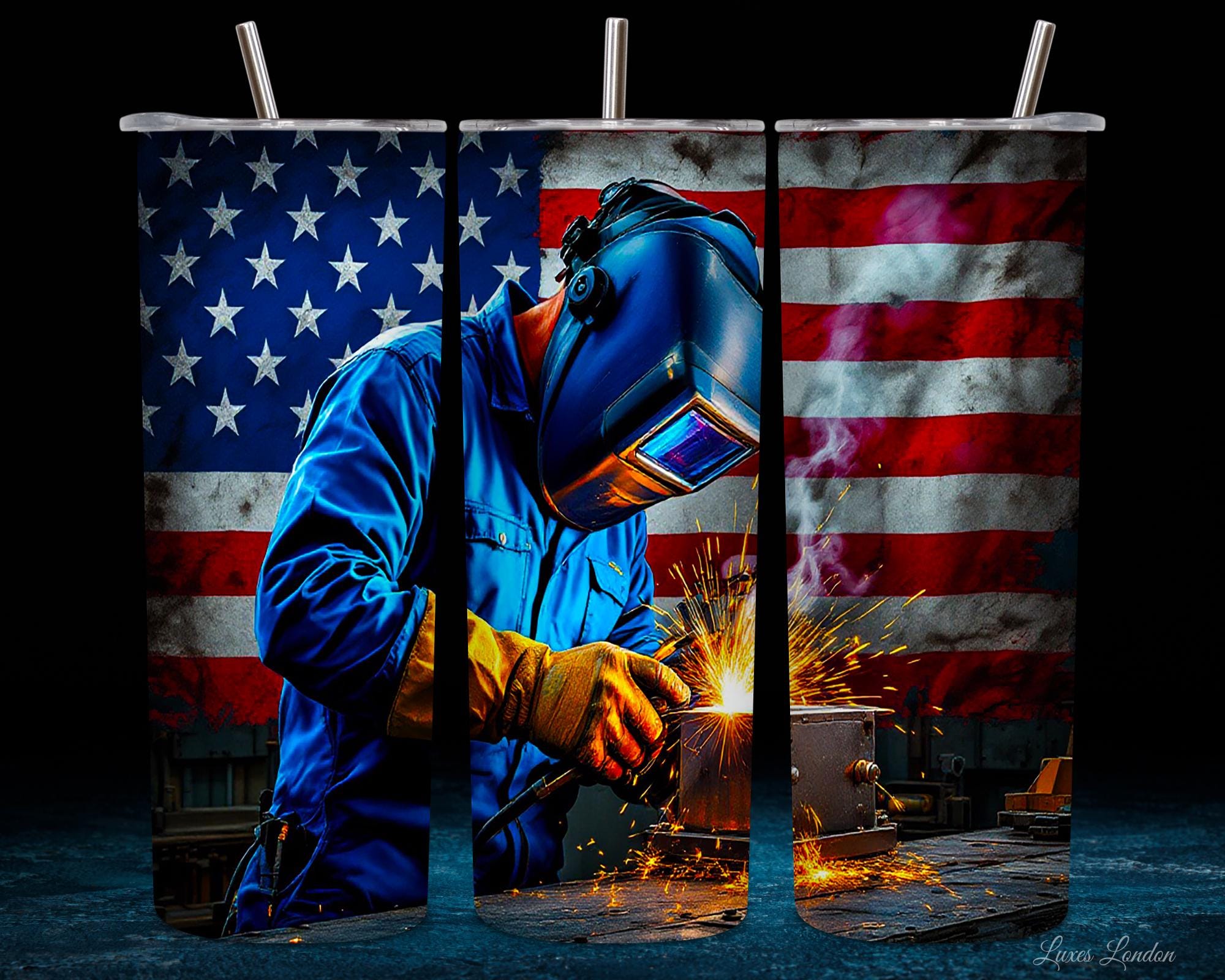 Patriotic Tumbler Wrap, Welding Tumbler, 20 Oz Skinny Tumbler ...