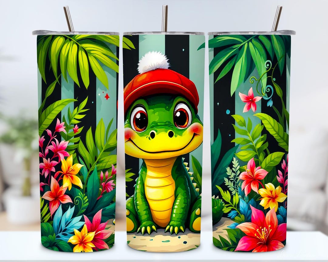 Crocodile Tumbler Wrap, Kids Tumbler Wrap, 20 Oz Skinny Tumbler ...