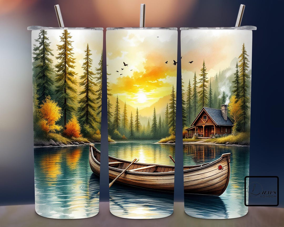 Canoe Seamless Tumbler Wrap, Canoeing Tumbler, 20 Oz Skinny Tumbler ...