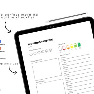 Morning Routine Checklist / Daily Goal Setting / Habit Tracking ...