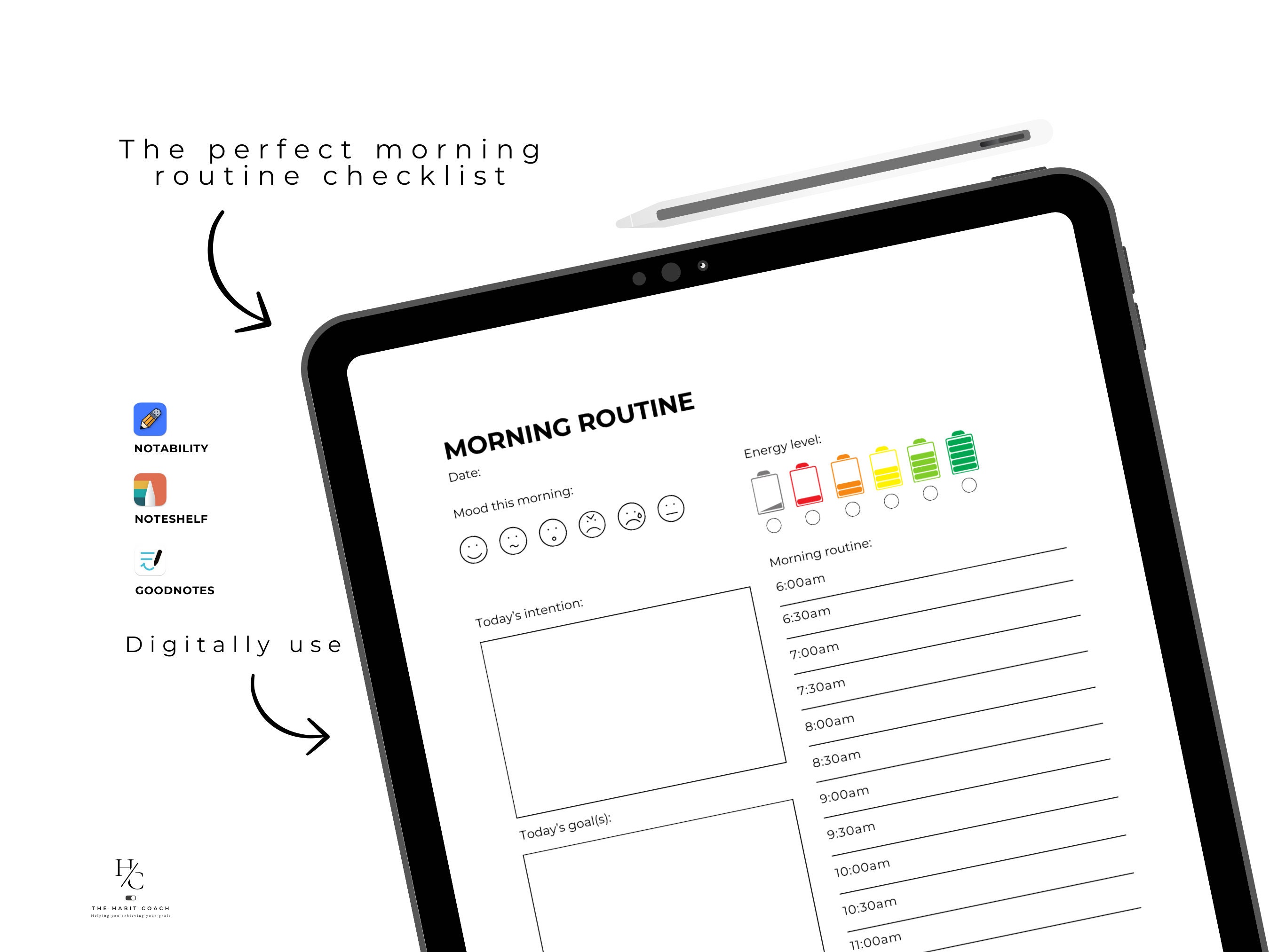 Morning Routine Checklist / Daily Goal Setting / Habit Tracking ...