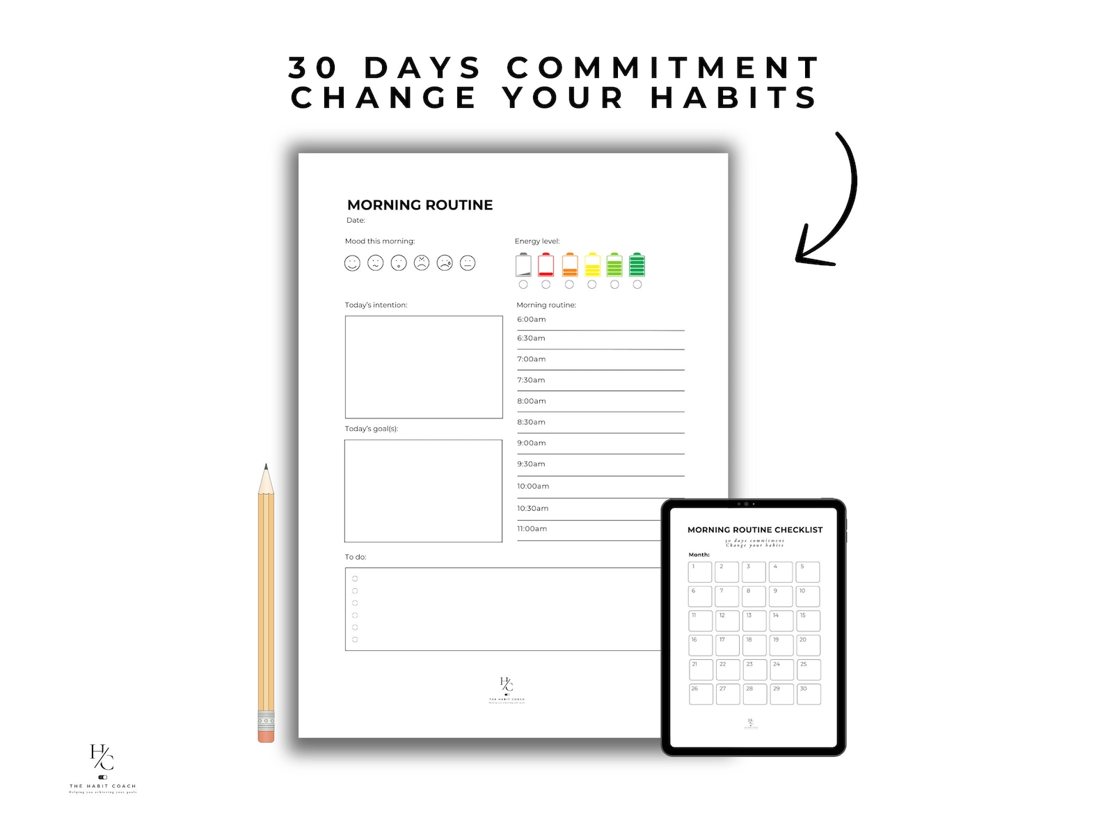 Morning Routine Checklist / Daily Goal Setting / Habit Tracking ...
