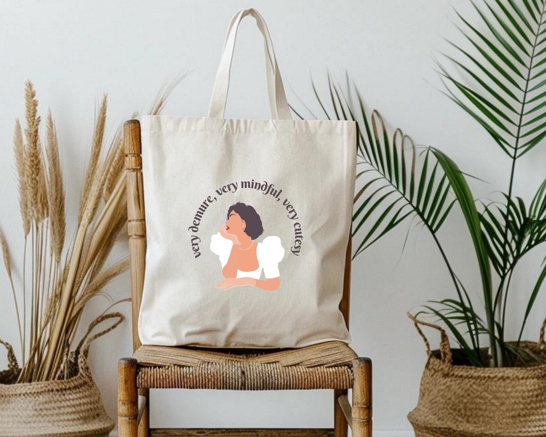 Very Demure Very Mindful Tote Bag Trendy Statement Saying Demure ...