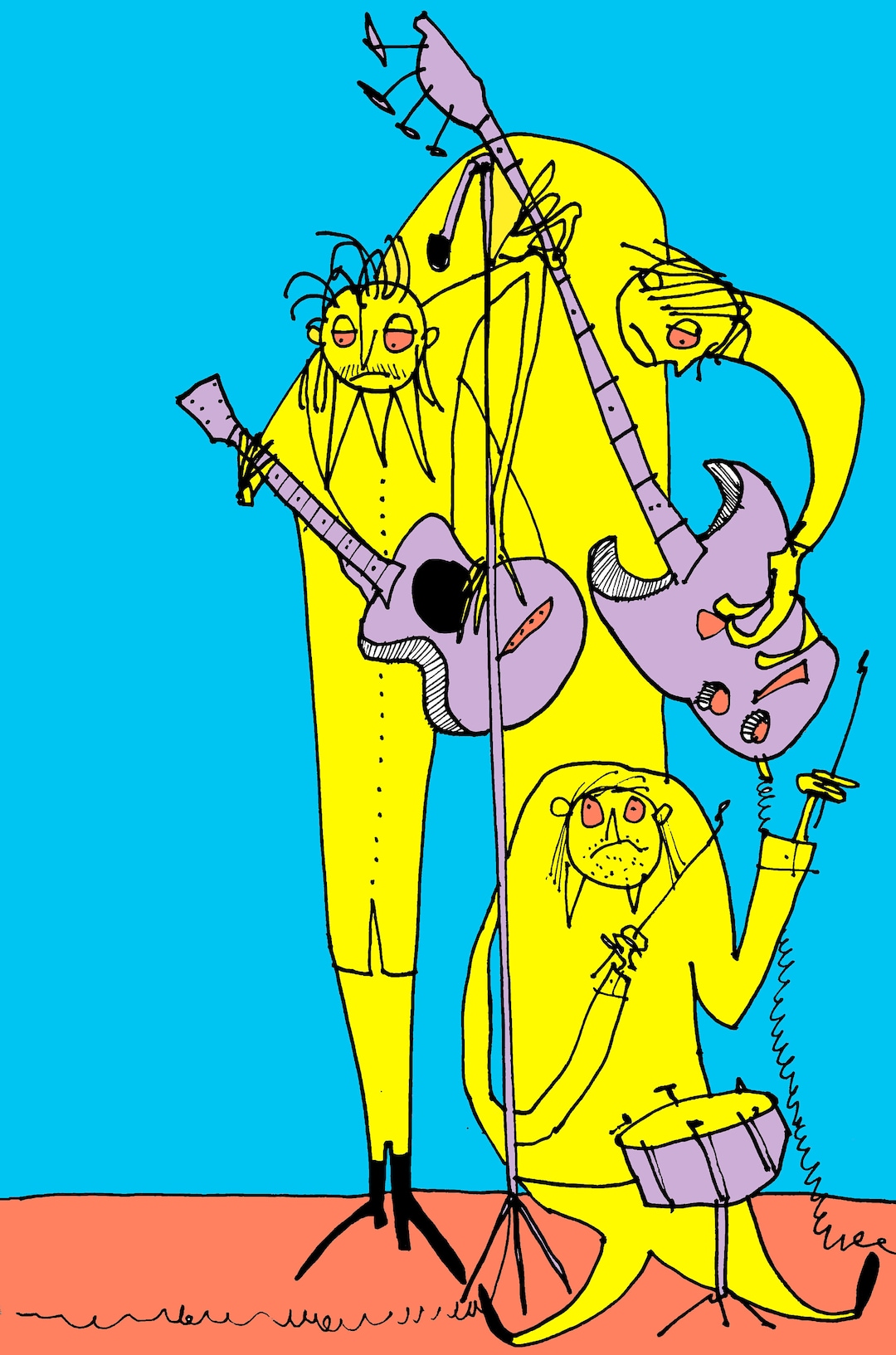 Dysfunctional Band Illustrated Print - Etsy