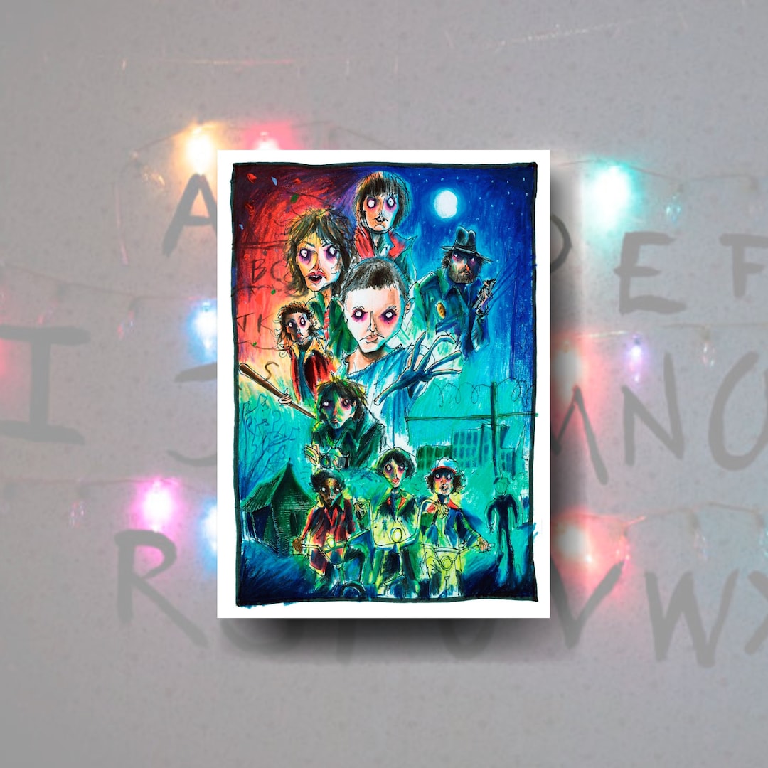 Stranger Things - A4 Illustrated Print - Etsy