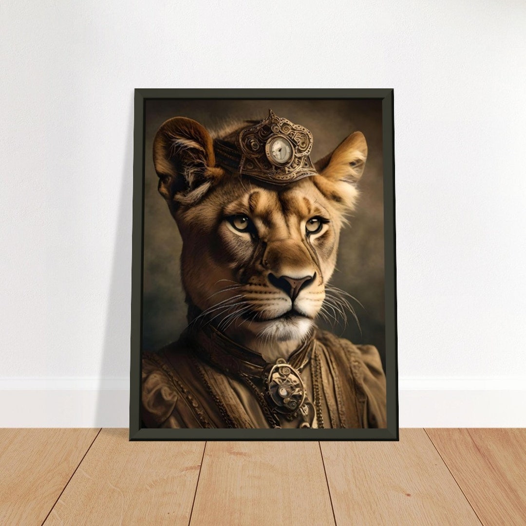 The Lioness Lady Vintage Poster Premium Matte Posters Framed or ...