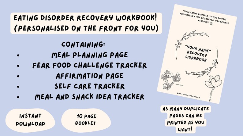 Eating Disorder Recovery Workbook - Etsy