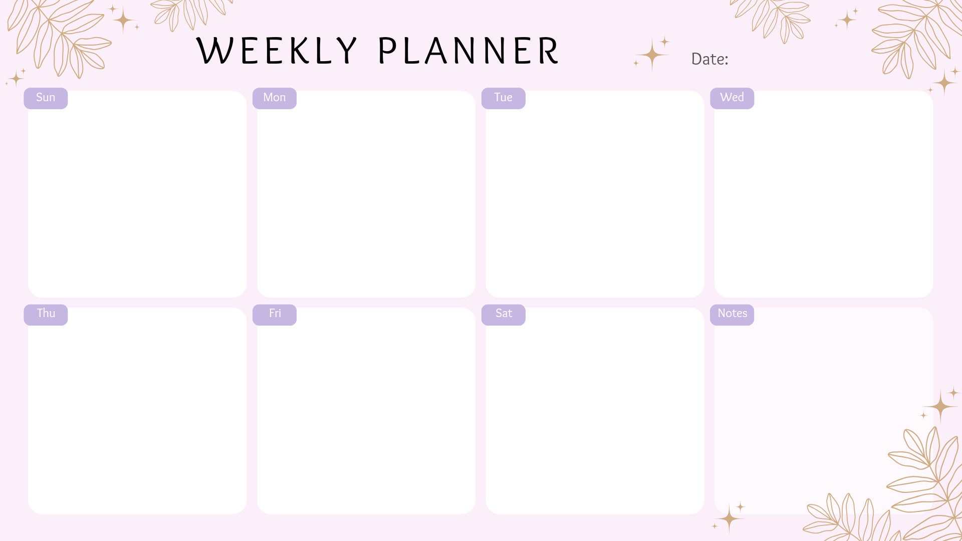 Weekly Planner With Notes - Etsy
