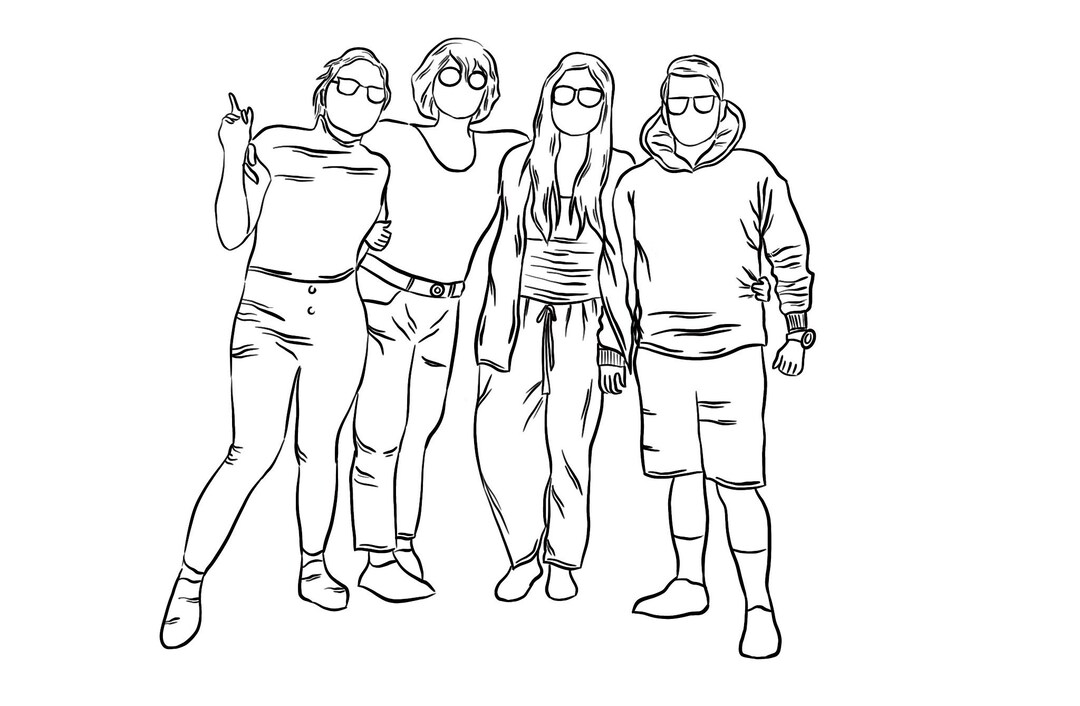 Custom Family Portrait, Sisters Reunion, Personalized Line Art ...