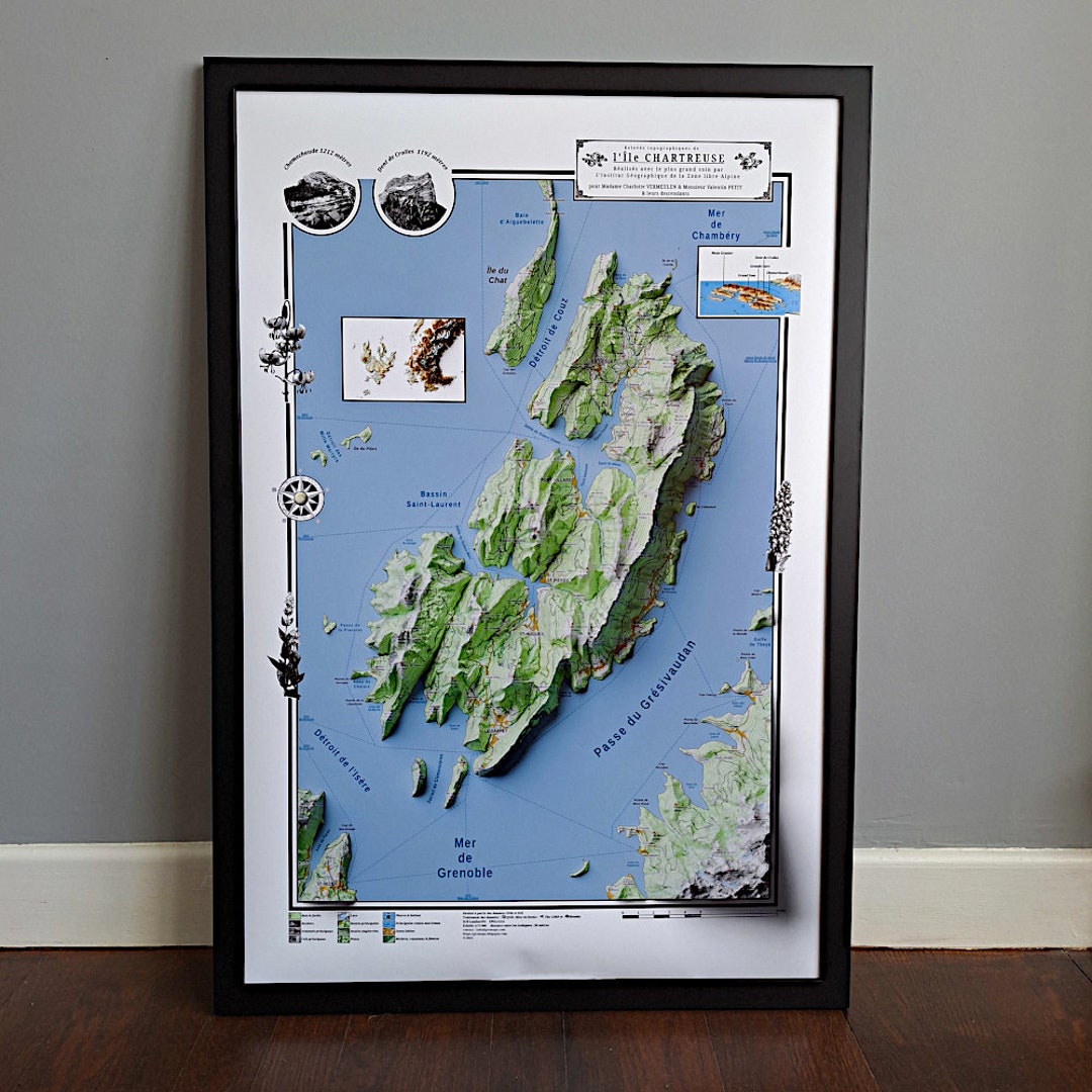 Imaginary Geographical Map of the Chartreuse Massif 50 X 75cm - Etsy
