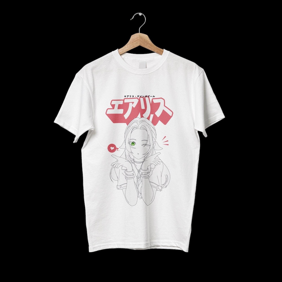 FINAL FANTASY 7 Aerith Gainsborough Cute Anime T Shirts Gaming ...