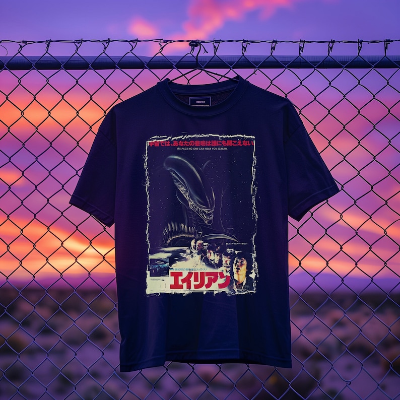 ALIEN Xenomorph Shirt Japanese Sci-fi Horror Movie Posters Tshirt ...