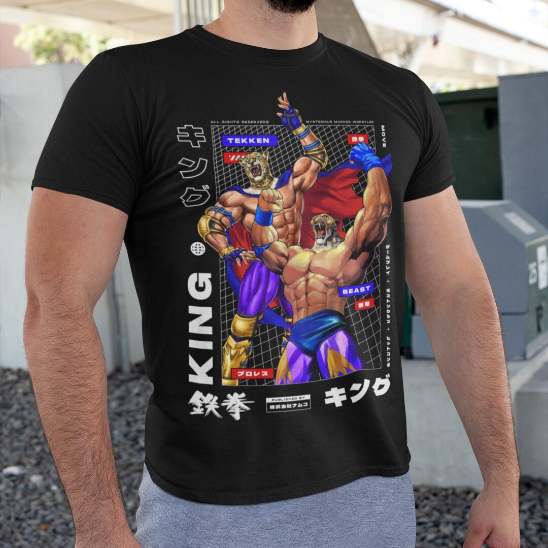 TEKKEN 8 King Anime T Shirt Heavy Cotton Gaming Tee Gaming Streetwear ...
