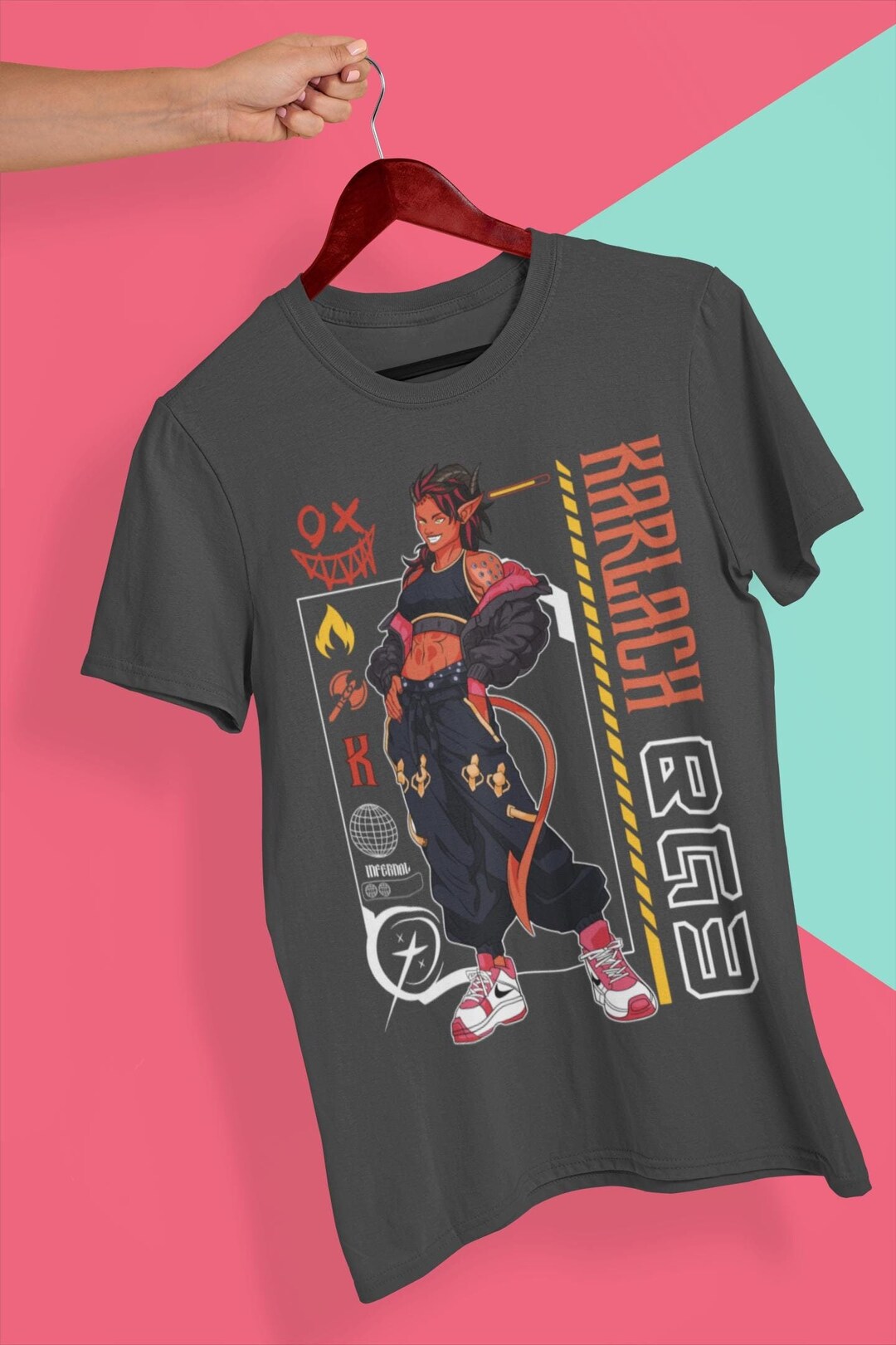 BALDURS GATE 3 Karlach Shirt Cute Anime Style 90s Streetwear Gifts for ...