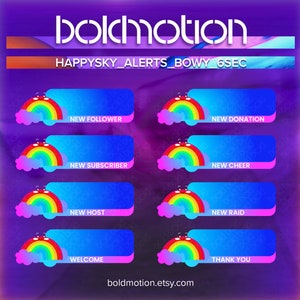 Animated Stream ALERTS, Happy Sky, Twitch, Cute Alert - Etsy