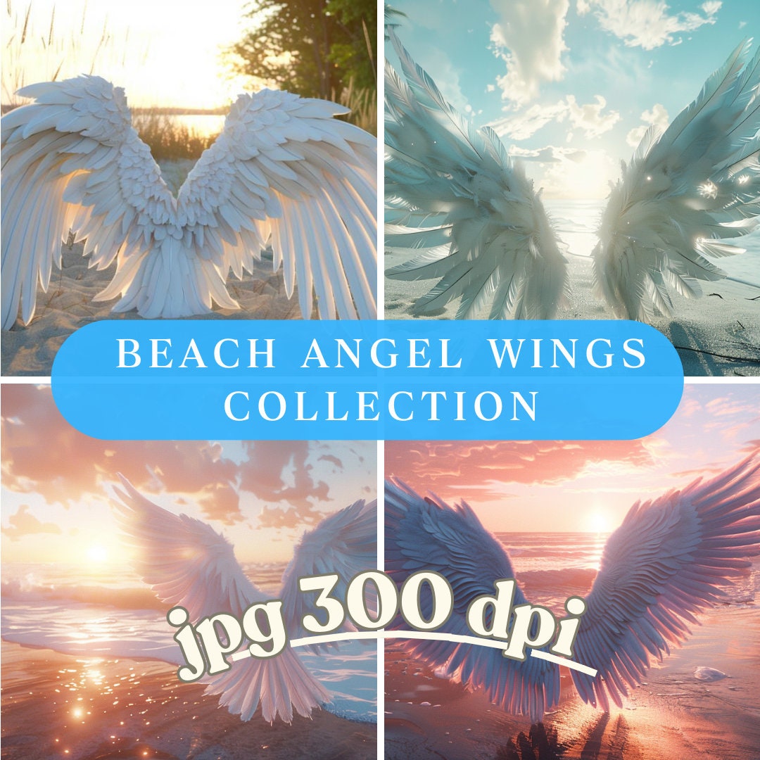 26 Beach Angel Wings Digital Backdrops,maternity Backdrop Overlays ...