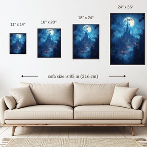 Moonlit Mystical Castle Premium Poster – Gothic Fantasy Wall Art ...