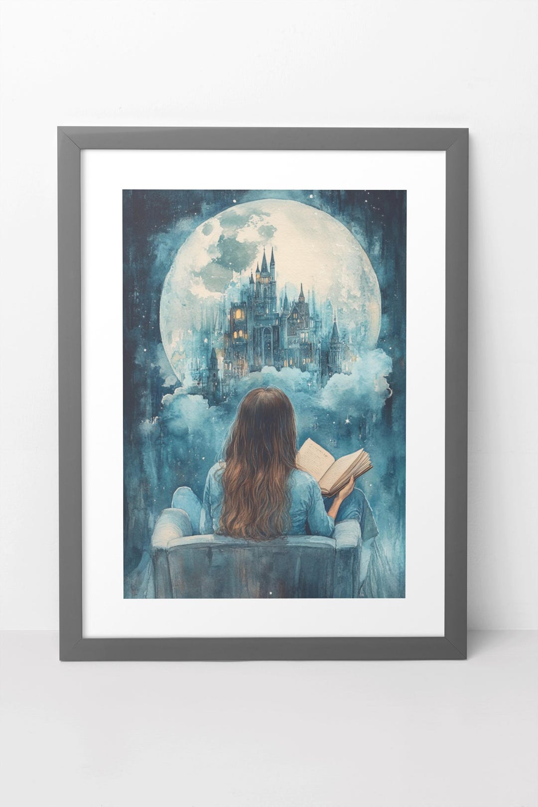 Fantasy Book Wall Art – Moonlight Readers Society Poster, Romantic ...