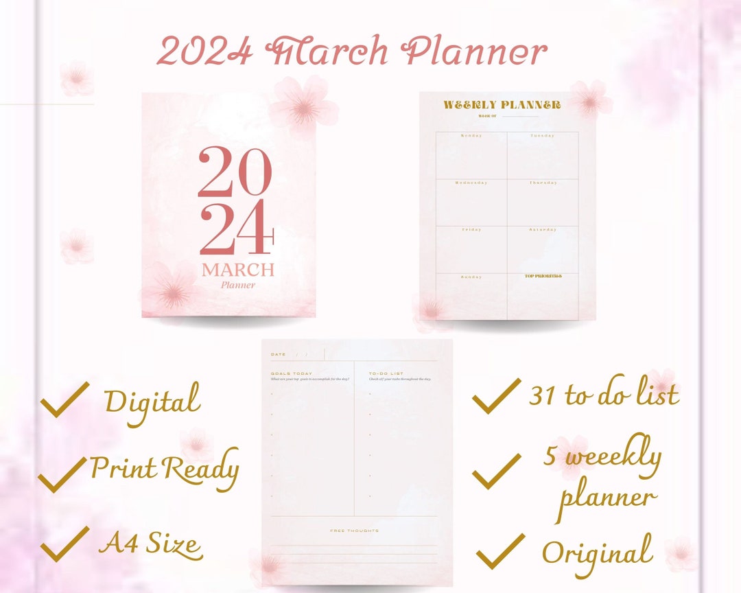 2024 March Planner printable Plannerto Do List - Etsy