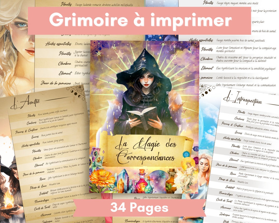 La Magie des correspondances, Grimoire à imprimer de 34 pages - Etsy France
