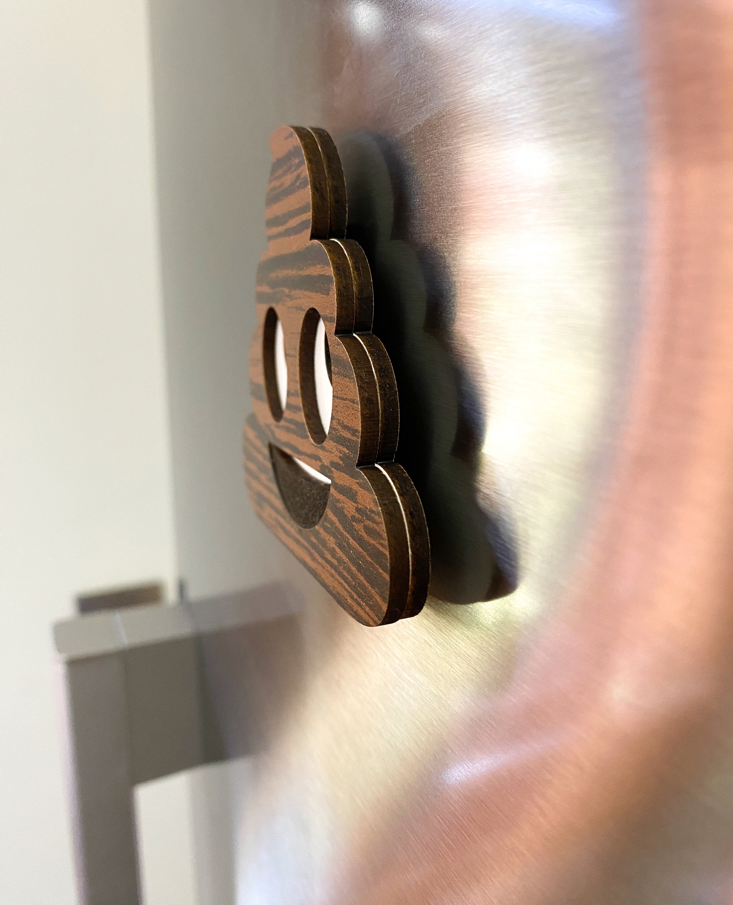 15 Smiling Poop Emoji Magnet. Unique Wood Decor With Double Layers ...