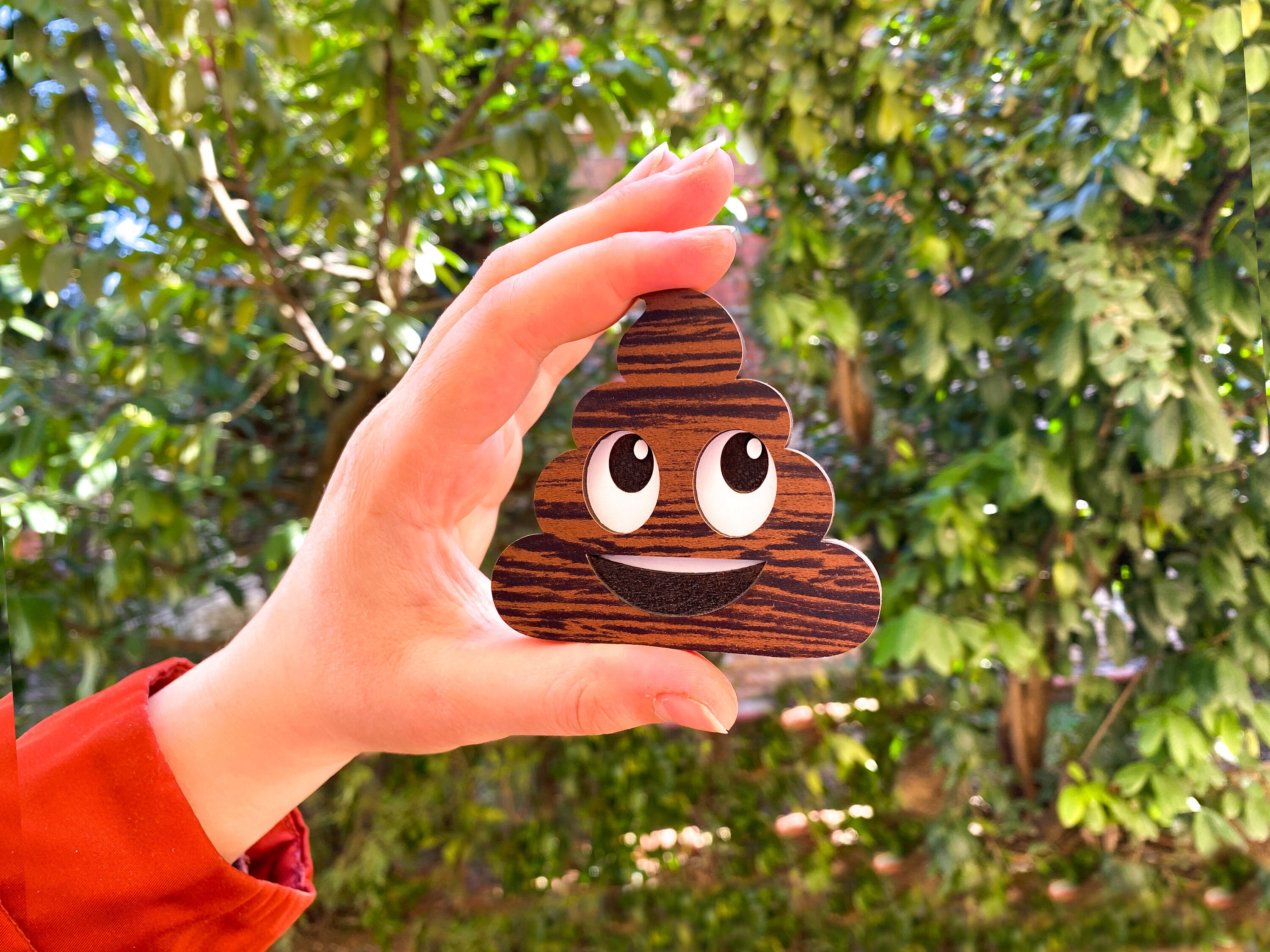 15 Smiling Poop Emoji Magnet. Unique Wood Decor With Double Layers ...