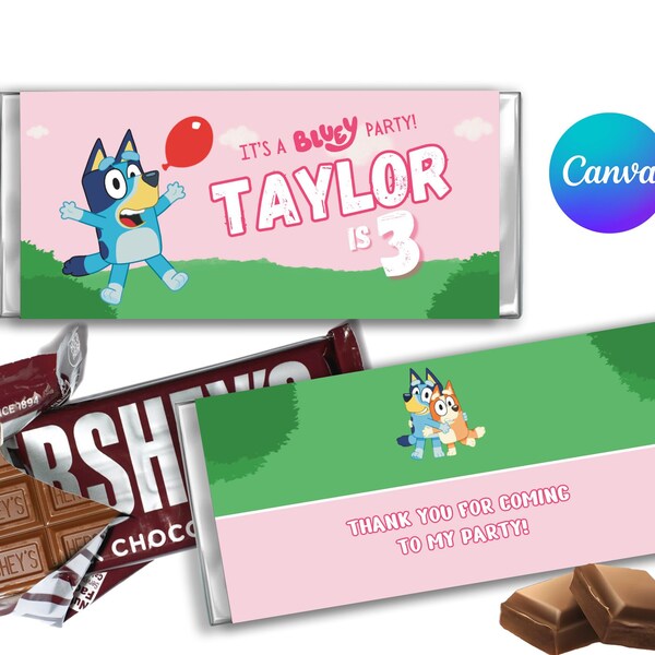Bluey Candy Bar Label - Etsy