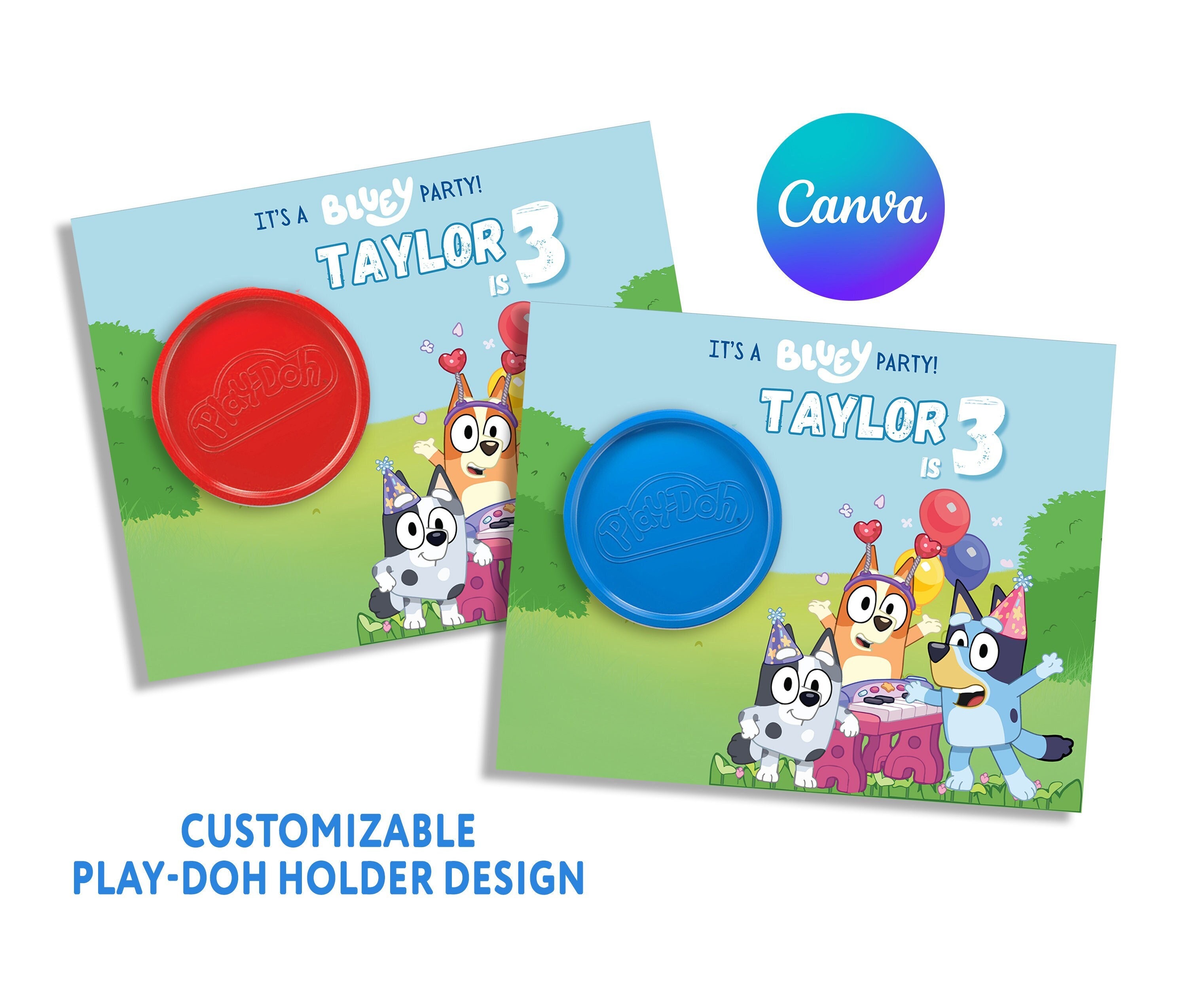 Editable Birthday Party Playdoh Gift Label, Non Candy Gift, Kids Party ...