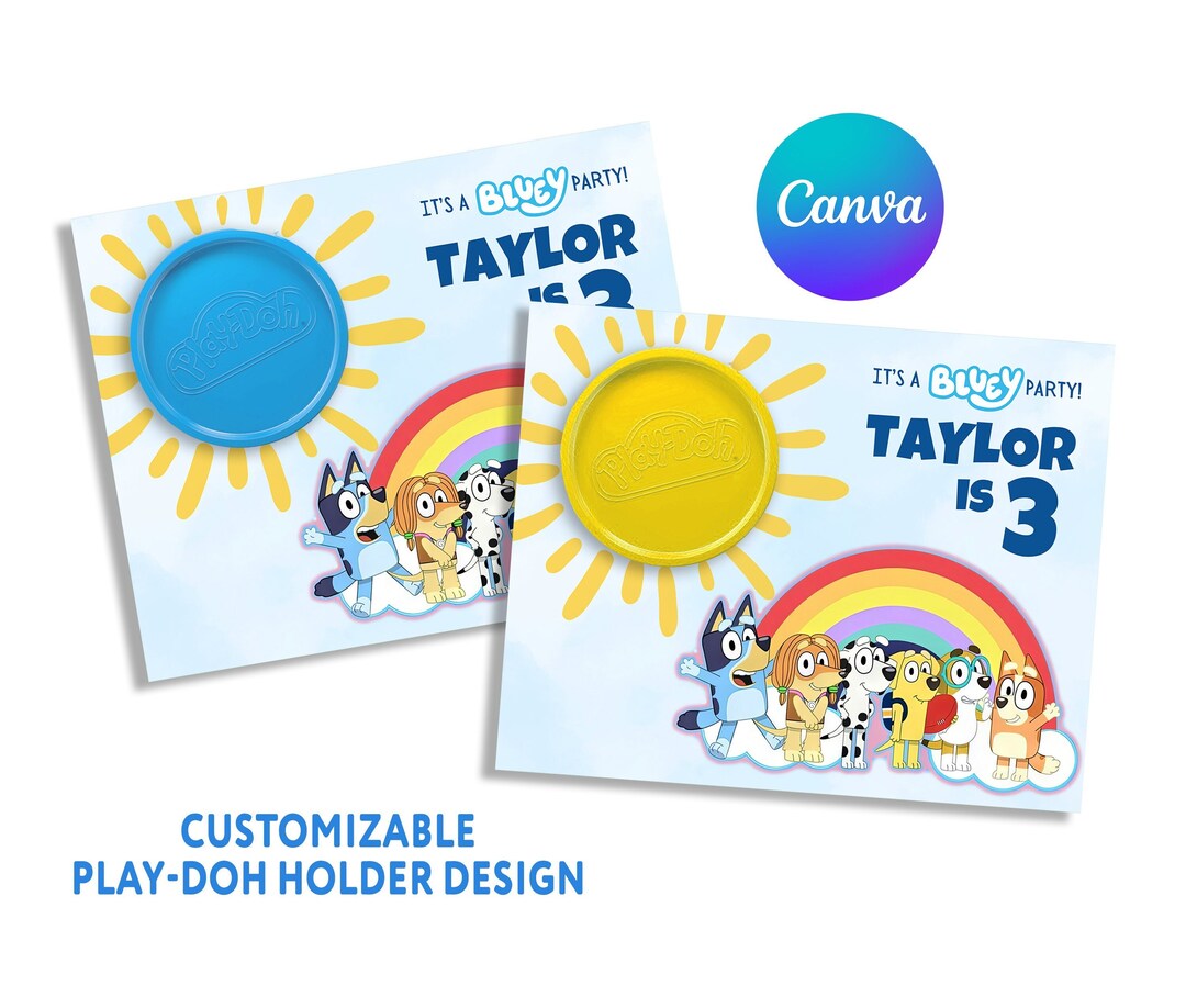 Editable Birthday Party Playdoh Gift Label, Non Candy Gift, Kids Party ...