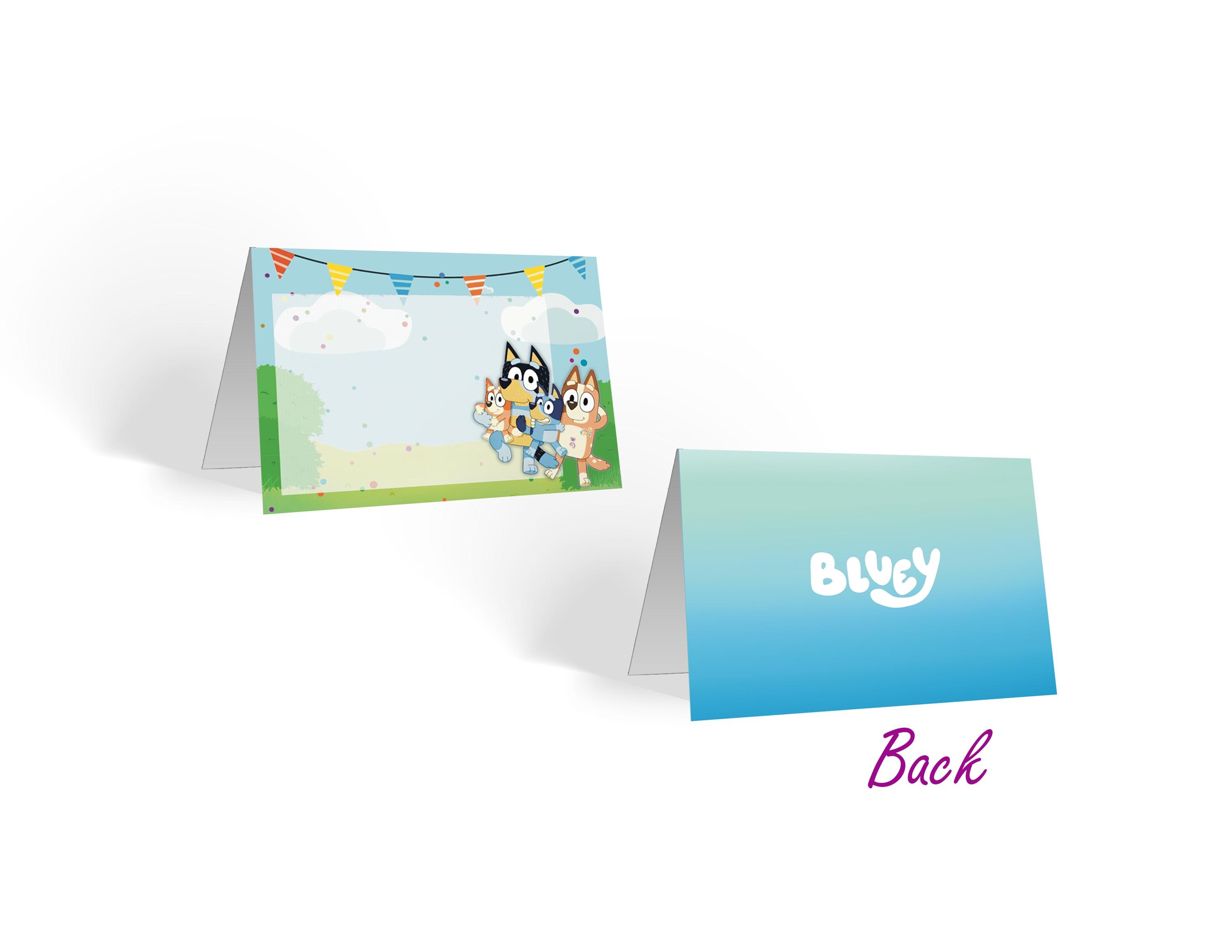 10 Different Bluey and Bingo Birthday Party Place Card, Party Decor ...