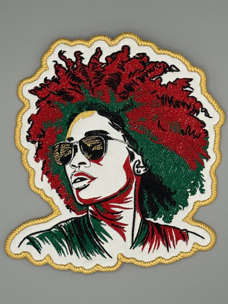 Afro Woman Embroidered Patch, Black Girl Magic Iron-on Sew-on Patch ...