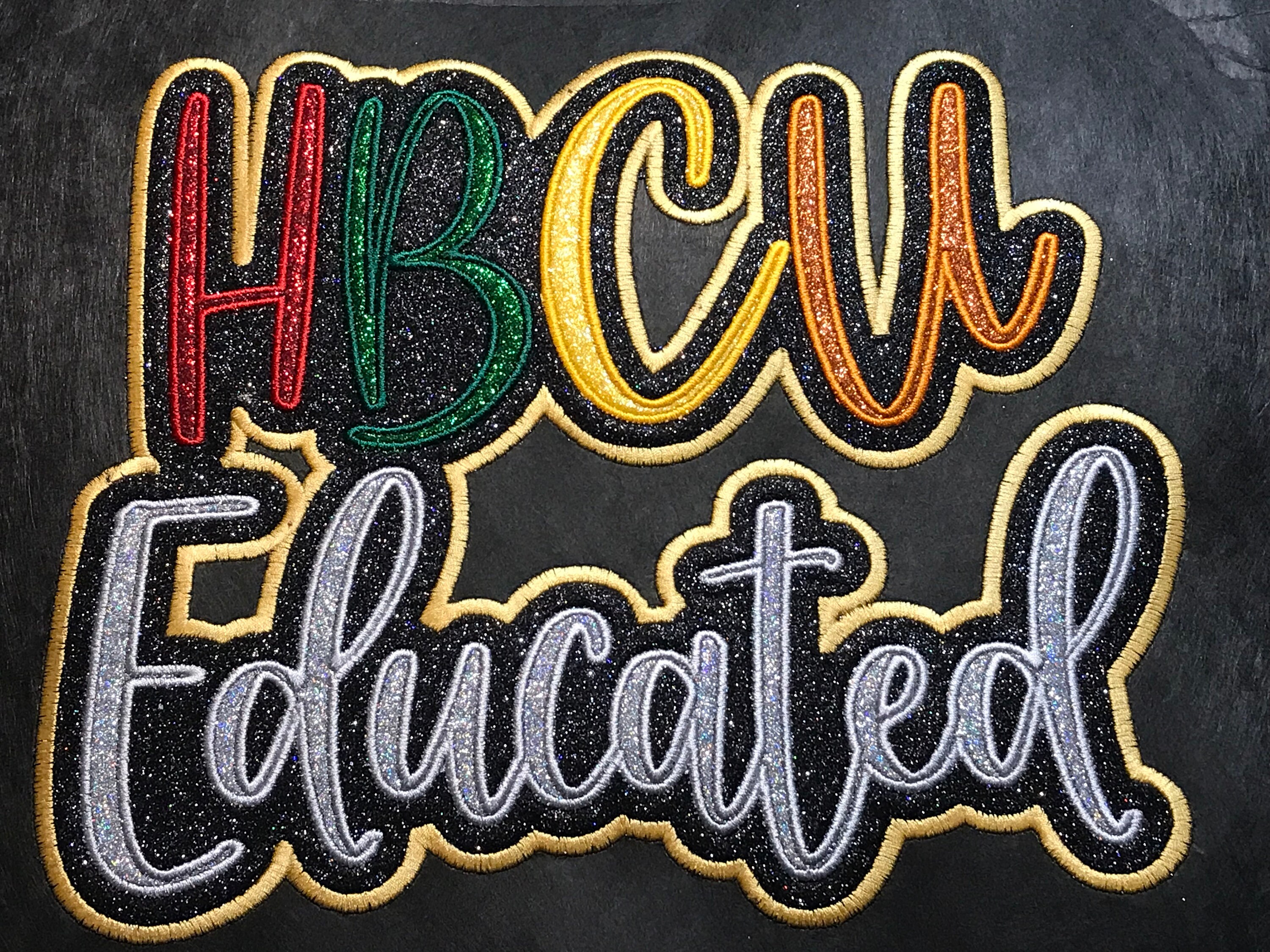 HBCU Educated Satin Stitch Double Applique Machine Embroidery Design ...