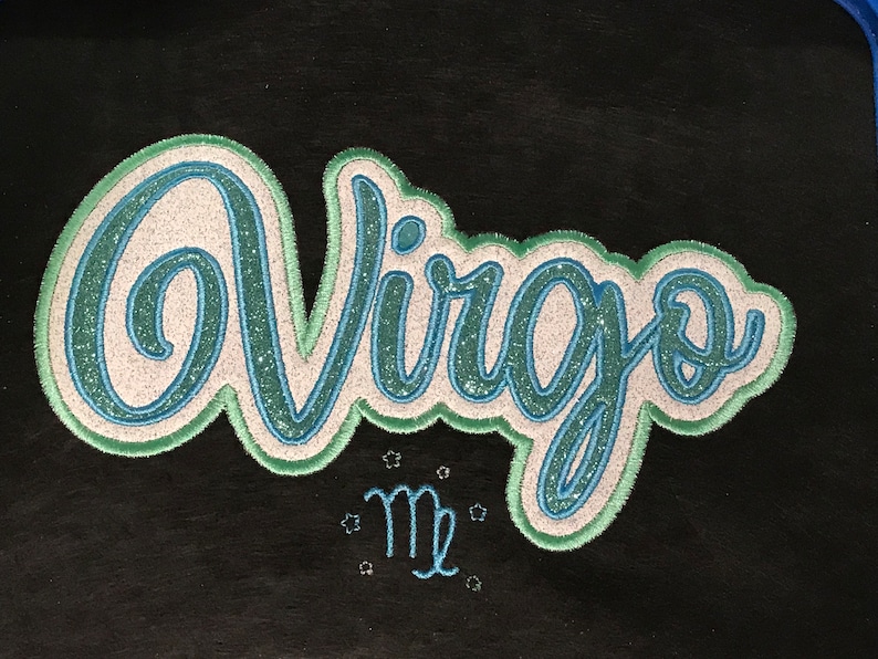 Zodiac, Virgo, Constellation, Astrology, Satin Stitch Double Applique ...