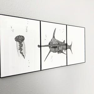 Original Stippled Hammerhead Shark Drawing - Etsy