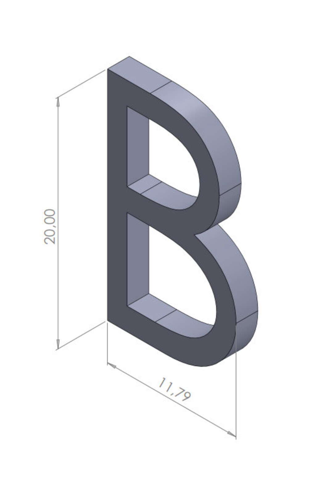 Letter B 3 Sizes DXF File Laser Cutting Sheet Metal - Etsy