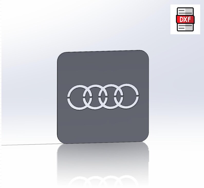 Audi Logo Coaster DXF File | CNC Laser Cutting, Wood, Metal, Plastic ...