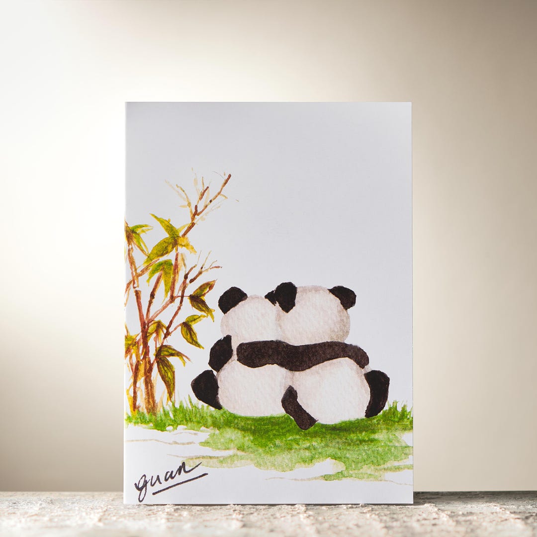 Panda Hug Card by Guan - Etsy