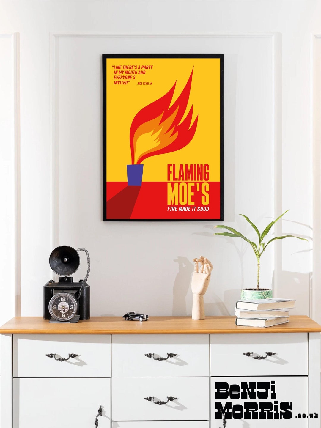 Flaming Moe's - Minimalist Simpsons Print - Etsy