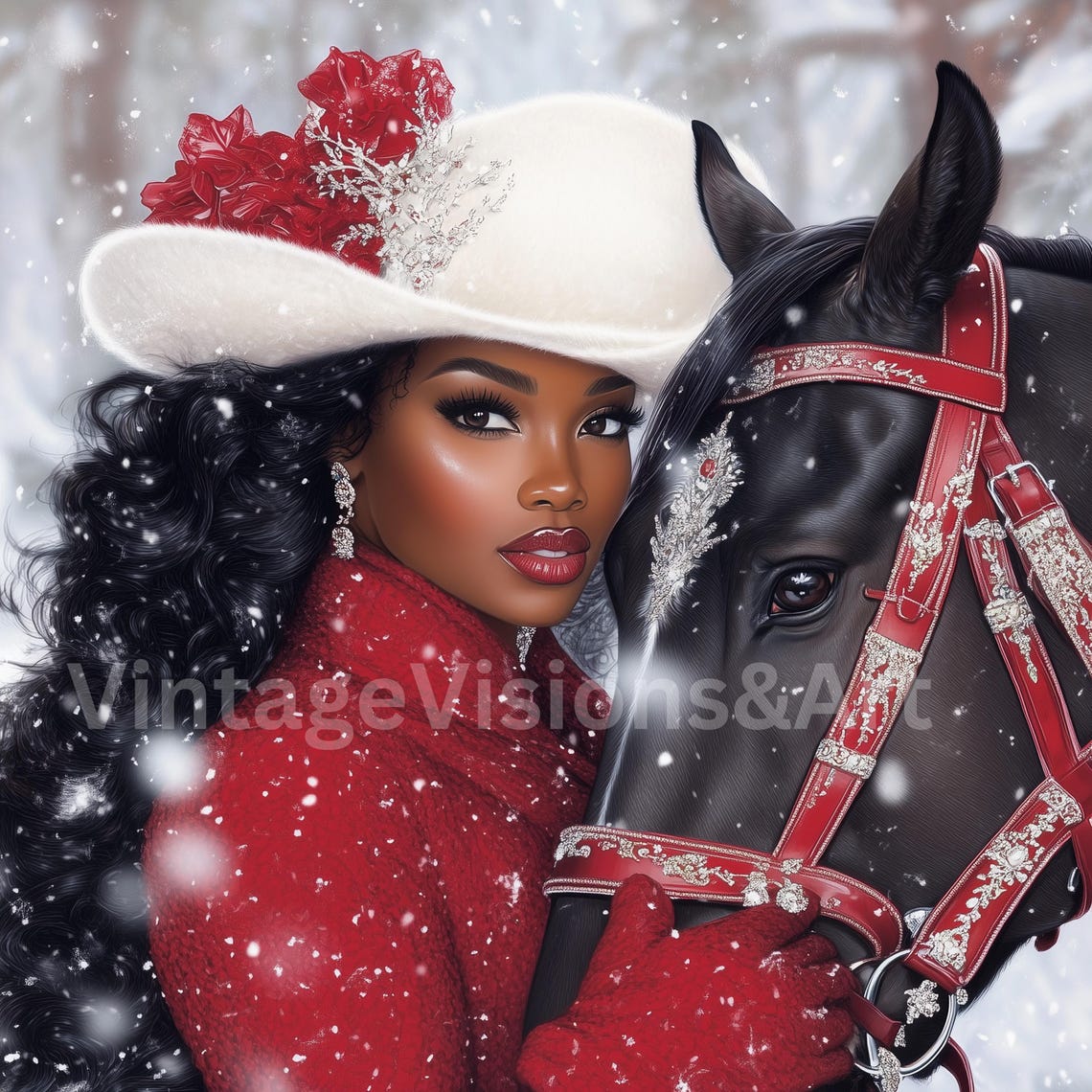 Winter Scene Clip Art “two Beauties” Bundle of 10 - Etsy