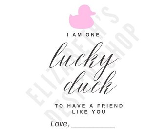 Lucky Duck - Valentine's Day Card - Etsy